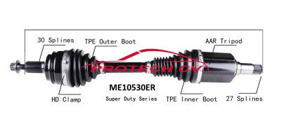 China Unidade EXTREMA de moedura de forjadura fria do tempo da tecnologia de processamento da bota de Axle Assembly Heavy Duty Clamp TPEE do CV do CV de ME10530ER à venda