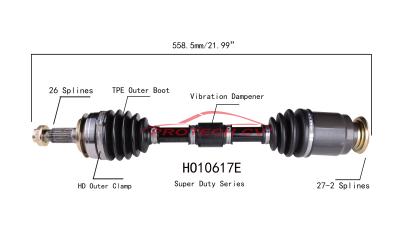 China Unidade EXTREMA de moedura de forjadura fria do tempo da tecnologia de processamento da bota de Axle Assembly Heavy Duty Clamp TPEE do CV do CV de HO10617E à venda
