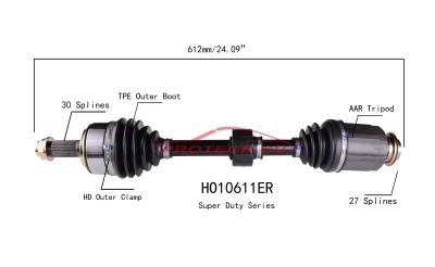 China Unidade EXTREMA de moedura de forjadura fria do tempo da tecnologia de processamento da bota de Axle Assembly Heavy Duty Clamp TPEE do CV do CV de HO10611ER à venda