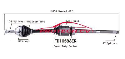 China Unidade EXTREMA de moedura de forjadura fria do tempo da tecnologia de processamento da bota de Axle Assembly Heavy Duty Clamp TPEE do CV do CV de FD10586ER à venda