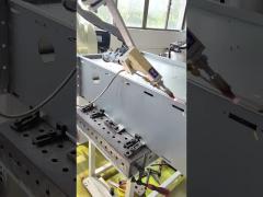 The robot automatic laser welding machine is used to weld 1.5mm galvanized sheet of electrical cabin