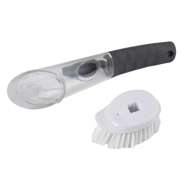 Kitchen hand held Dish Washing Pot Brush Automatic Soap Dispensing Dish Brush Long Handle Clean Brush