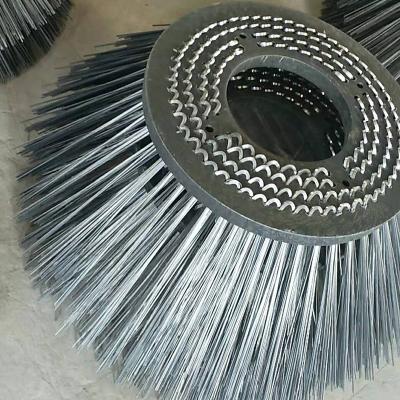Cina Diametro 400 mm Lunghezza di pennello 350 mm Spazzola di filo in acciaio per pulizia stradale in vendita
