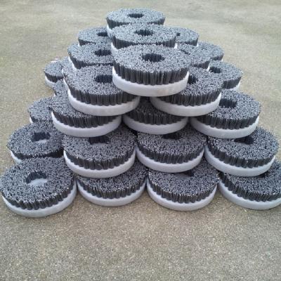 China 300mm Plate Disc Brush Abrasive Brushes With Silicon Carbide Wires For Polishing for sale