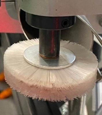 China Offset Printing Machine  Soft Fur Stainless Steel Feeder Brush Wheel 45×6×12mm for sale