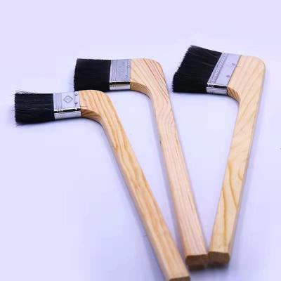 China Industrial Grade Curved Handle Paint Brush 1.0inch-4inch Long Wooden Bent Head for Dust Sweeping Boat Painting for sale