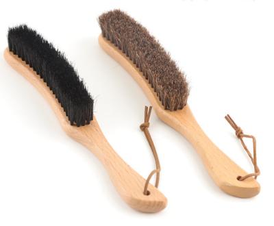 China Customized Logo Coat Hat Cleaning Dust Brush Horsehair Pig Hair Plastic Dusting Brush Wooden Brush for sale