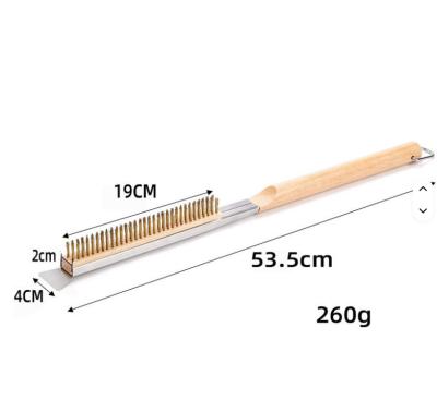 China Stainless Steel Pizza Brush for Outdoor Stone Oven Cleaning Barbecue Grill Brush with Effective Bristles for Pizza Tools for sale