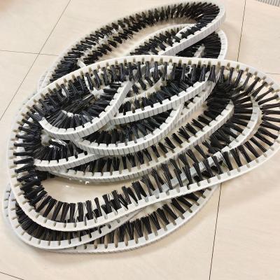 China Toothed Convenyor Belt Brush for Machine Nylon Bristle Brushes Belt Cleaner for Conveyor for sale