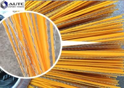 Cina Esterno basso d'acciaio 300mm-1500mm di verde giallo della spazzola della spazzatrice della neve del wafer dei pp in vendita
