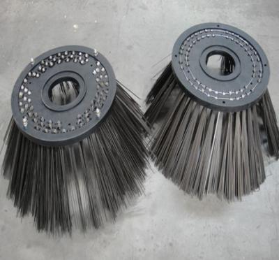 China 400*100mm Steel Wire Rotary Side Brush For Johnston Sweeper Steel Wire Gutter Broom Side Broom for sale