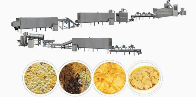 Puff Snacks / Corn Flakes / maize flakes making machine , corn flakes machinery