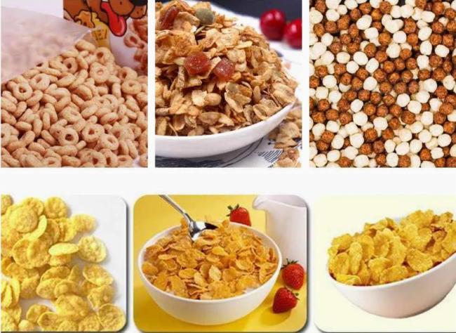 Puff Snacks / Corn Flakes / maize flakes making machine , corn flakes machinery