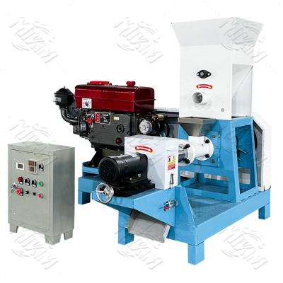 China Custom Diesel-Powered Floating Fish Feed Pellet Making Machine 100kg/h Stainless Steel 220V Pet Food Extruder for sale