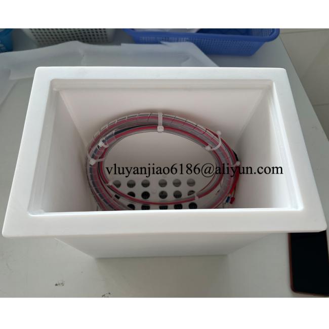 PTFE-lined electroplating tank interior view