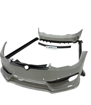 China PD Style Tesla Model Body Kit Front Rear Bumper Side Skirt Diffuser Spoiler Black for sale