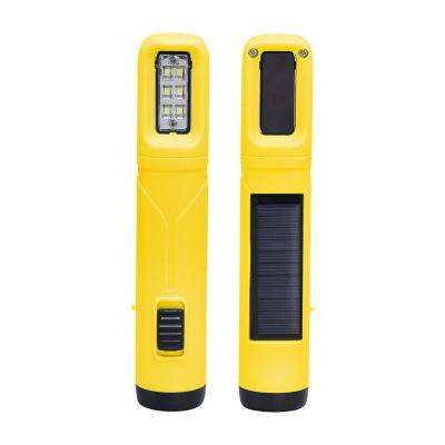 China Portable Solar Powered Radio Flashlight Source 1W Front Torch 6pcs 2835 SMD Side Lamp à venda