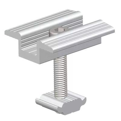 China Customized Aluminium Mid Clamp Fixing Brackets for Roof Ground Solar Mounting System for sale