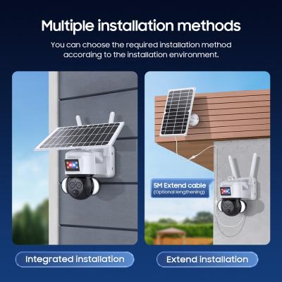 China 4mm 12mm Lens 6MP 12X ZOOM Day and Night Conversion Floodlight Solar Battery Camera for sale