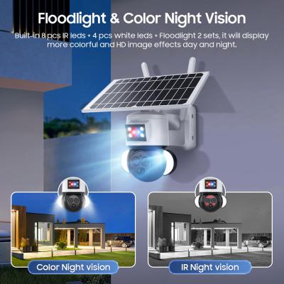 China 4mm 12mm Lens 6MP 12X ZOOM Day and Night Conversion Floodlight Solar Battery Camera for sale