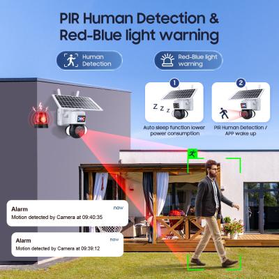 China 4mm 12mm Lens 6MP 12X ZOOM Day and Night Conversion Floodlight Solar Battery Camera for sale