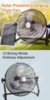 China Adjustable Brushless Solar Floor Fan with Multi-function Button and 15W Working Power for sale