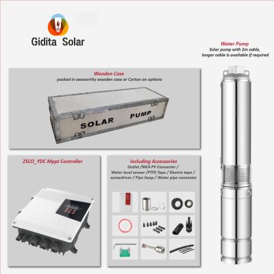 Cina 95m Max. Head 1Hp AC DC Automatic Switchover 3 Inch Solar Submersible Impeller Pump in vendita