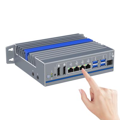 China Fanless Soft Router Intel I5-1235u Ddr5 M.2 Ssd 4 Port Lan Mini Pc for sale