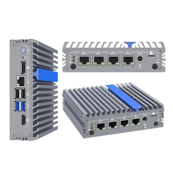 Quality Fanless Mini PC N100 12th Gen Alder Lake CPU 4 Lan Firewall Computer for sale