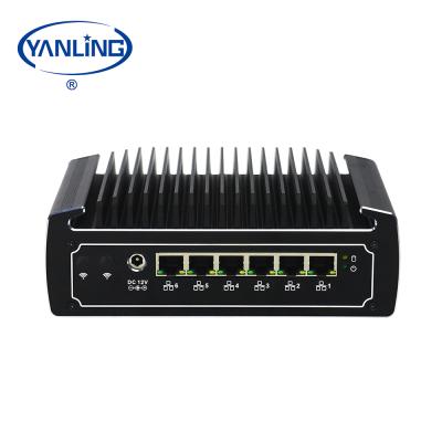 China X86 Mini PC with Intel Celeron 3867U 6 Gigabit LAN Ports Fanless Firewall Appliance for Network Security for sale