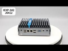 Intel J6412 CPU Mini PC VGA HD à double écran Dual Lan Fanless PC avec 4 COM Automation