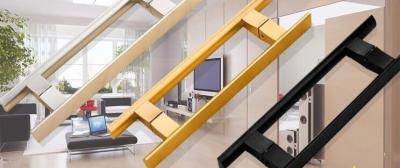 China Commercial Brushed Stainless Steel Door Handles 0.8mm Interior Glass Door Knobs for sale