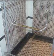 China Bathroom Glass Door Handle With Lock / Stainless Steel Pull Door Handles for sale