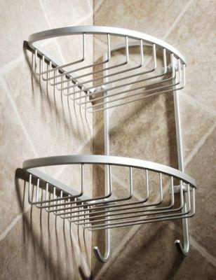 China Silver Stainless Steel Bathroom Basket Stainless Steel Shower Caddy For Storage for sale
