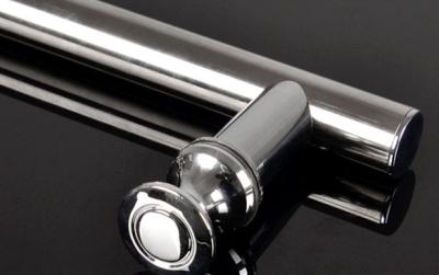 China T Shape Locking Bathroom Door Handle / Glass Clamp Stainless Steel Door Latch for sale