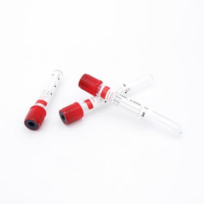 Cina 3 ml, 5 ml, 10 ml per uso singolo Ce Test di laboratorio approvato Assorbimento di sangue a vuoto Tubo semplice con capo rosso in vendita