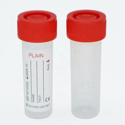 Cina Medical Plastic Blood Collection Tube Non Vacuum K3 Edta Tube With Screw Cap 2.5ml 5ml in vendita