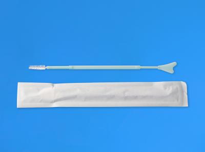 China PP Material Nylon Head Medical Cleaning Brush Cervix Brush Sampling Cytology Brush blue green white color for sale