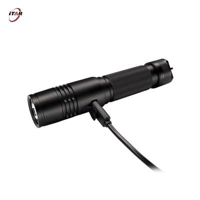 China 18650 Battery Powered Rechargeable LED Flashlight 1200 Lumen Aluminum Alloy Material for sale