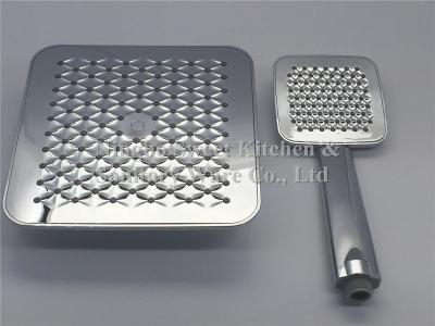 China Hot sell Double face Chrome plating square shower head hand shower set square overhead shower rain shower kit for sale