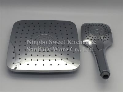 China Hot sell Double face Chrome plating square shower head hand shower set square overhead shower rain shower kit for sale