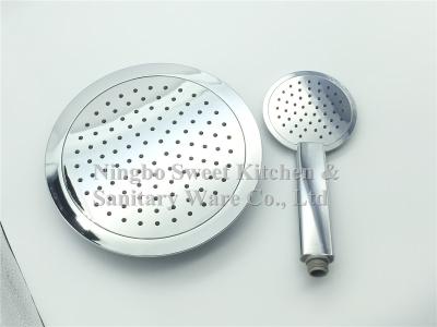 China Hot sell Double face single function Chrome plating round shower head hand shower set water saving rain shower kit for sale