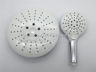 China ABS plastic material round shape chrome plating shower head hand shower top shower rain shower set for sale