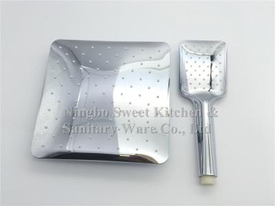 China Hot sell Double face Chrome plating single function shower head hand shower set square overhead shower rain shower kit for sale