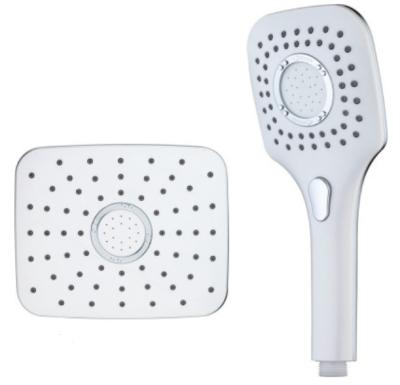 China ABS material shower head handheld shower square top shower spray shower set three flows bathroom accessories for sale