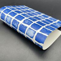 China HLSPL04 1.5mm PVC Antique Blue Mosaic Vinyl Pool Liner - 1850 g/m² Surface Weight, 1500-1830mm Width for sale