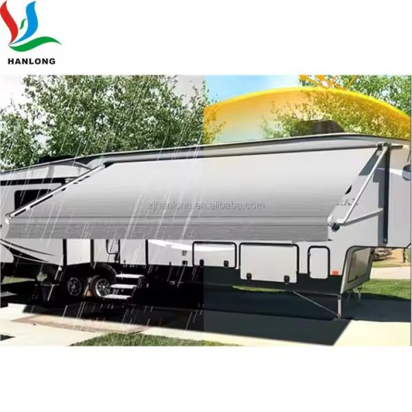 Quality 450gsm RV Caravan Awning Replacement PVC Coated Vinyl Fabric For RV Awning for sale