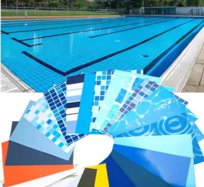 China 2000GSM 1000D 9*9 Design de mosaico personalizado Estabilização UV Pvc piscina Material de revestimento à venda