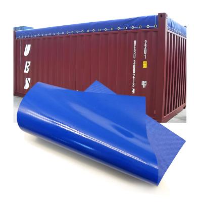 China Custom Truck Covering Vinyl Coated Polyester Tarps Blue Pvc Tarpaulin for Trucks for sale