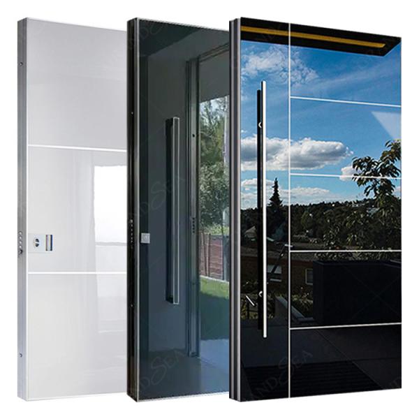 Quality Italian Front Door Design Villa Pivot Entrance Security Luxury Front Pivot Door Modern Entry Black Porta Aluminum Pivot Door for sale